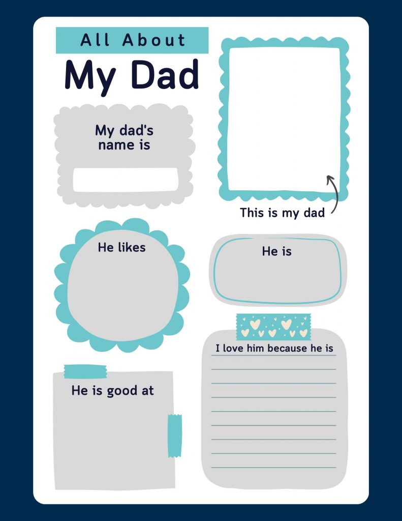 All About My Dad Worksheet For Father's Day Blog - Windermere Real ...